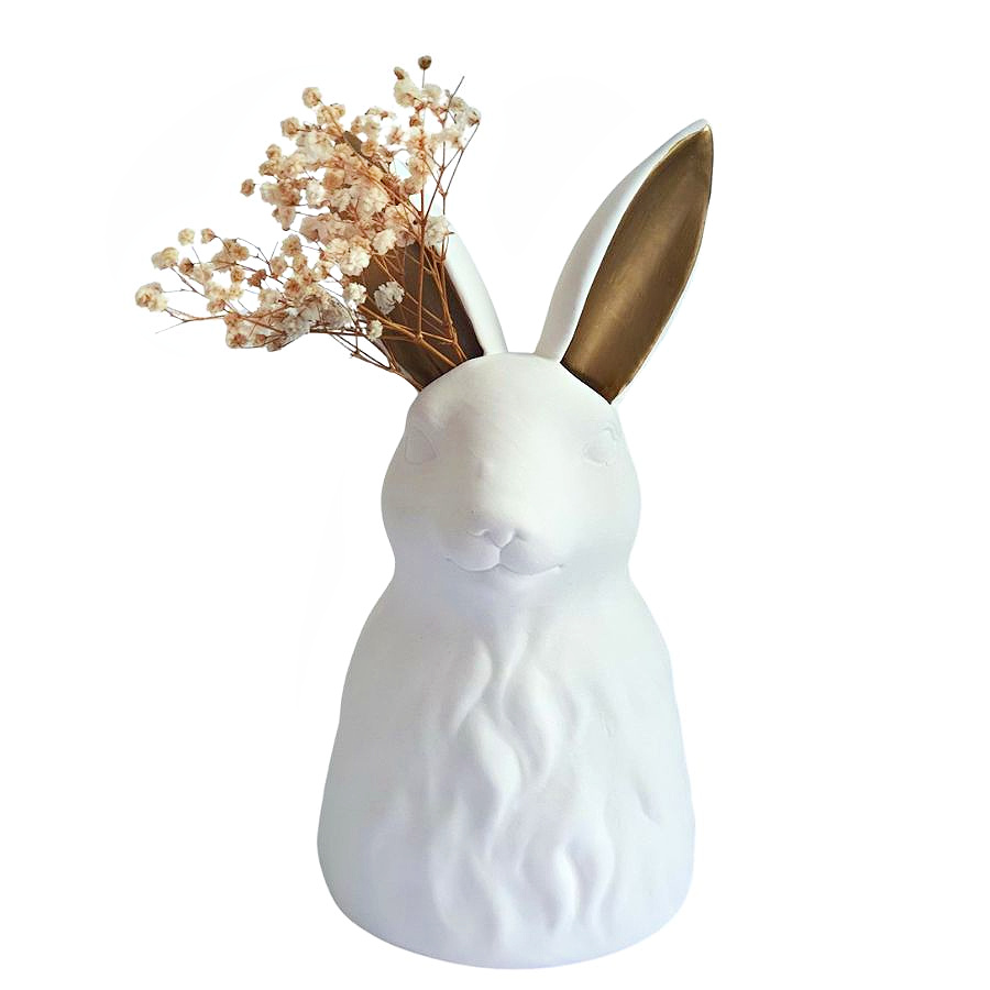 WHITE RABBIT EAR VASE