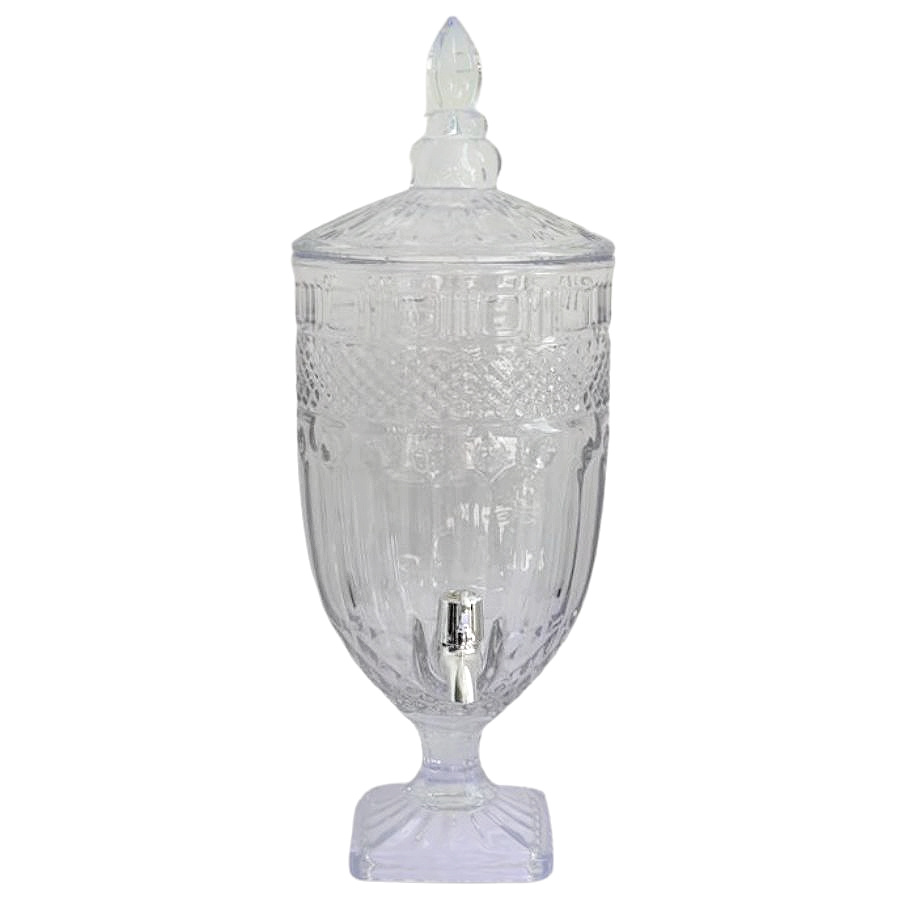 EMBOSSED CRYSTAL CLEAR GLASS BEVERAGE DISPENSER (CLASSIC - 4.5L)