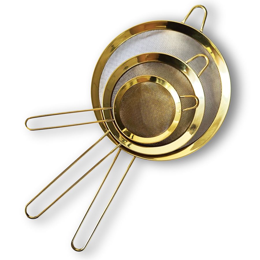 METALLIC STAINLESS STEEL GOLD KITCHEN STRAINERS