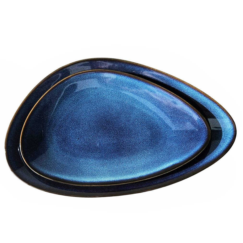 SET OF 2 OMK NEUTRAL SAND PLATES