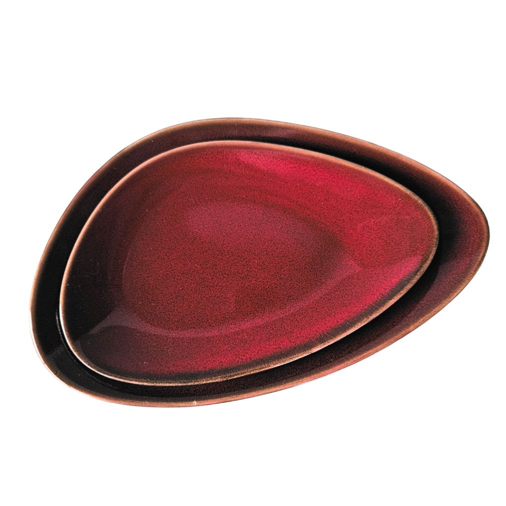 SET OF 2 OMK NEUTRAL SAND PLATES