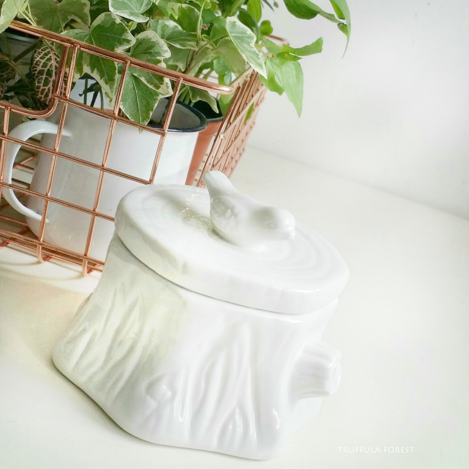 CERAMIC BIRD ON-A-LOG | TRUFFULA FOREST