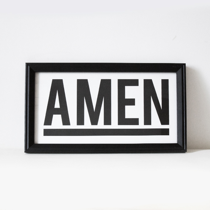 AMEN TYPOGRAPHY PRINT WITH FRAME | TRUFFULA FOREST